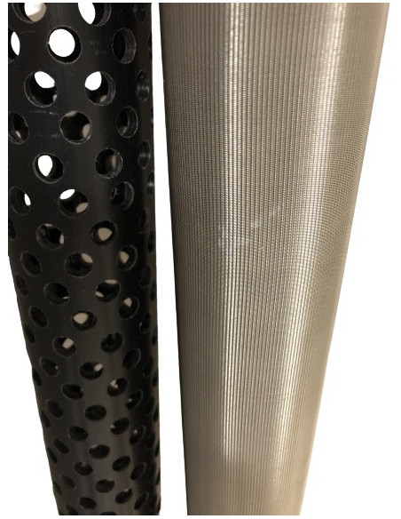 Crépine INOX anti-sable pour puit foré hauteur 100cm diamêtre 40mm